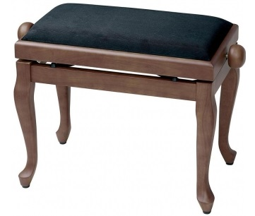 GEWA Piano Bench Deluxe Classic Walnut Matt банкетка орех матовый гнутые ножки верх черный