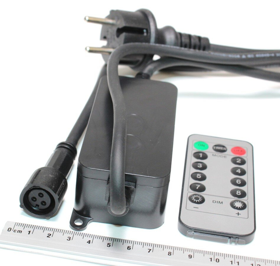 Контроллер с радиопультом для уличных гирлянд Сеть и Нить управляемая (твинкл), черный, Neon-Night