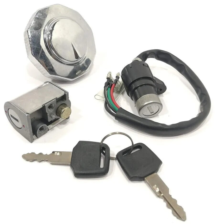 Замки мопед Альфа комплект + крышка бензобака