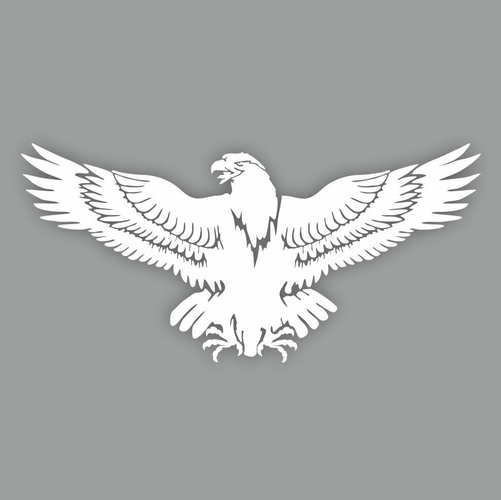 Наклейка "Орел", вид №2", 600х300мм, белая (плоттер), Арт рэйсинг