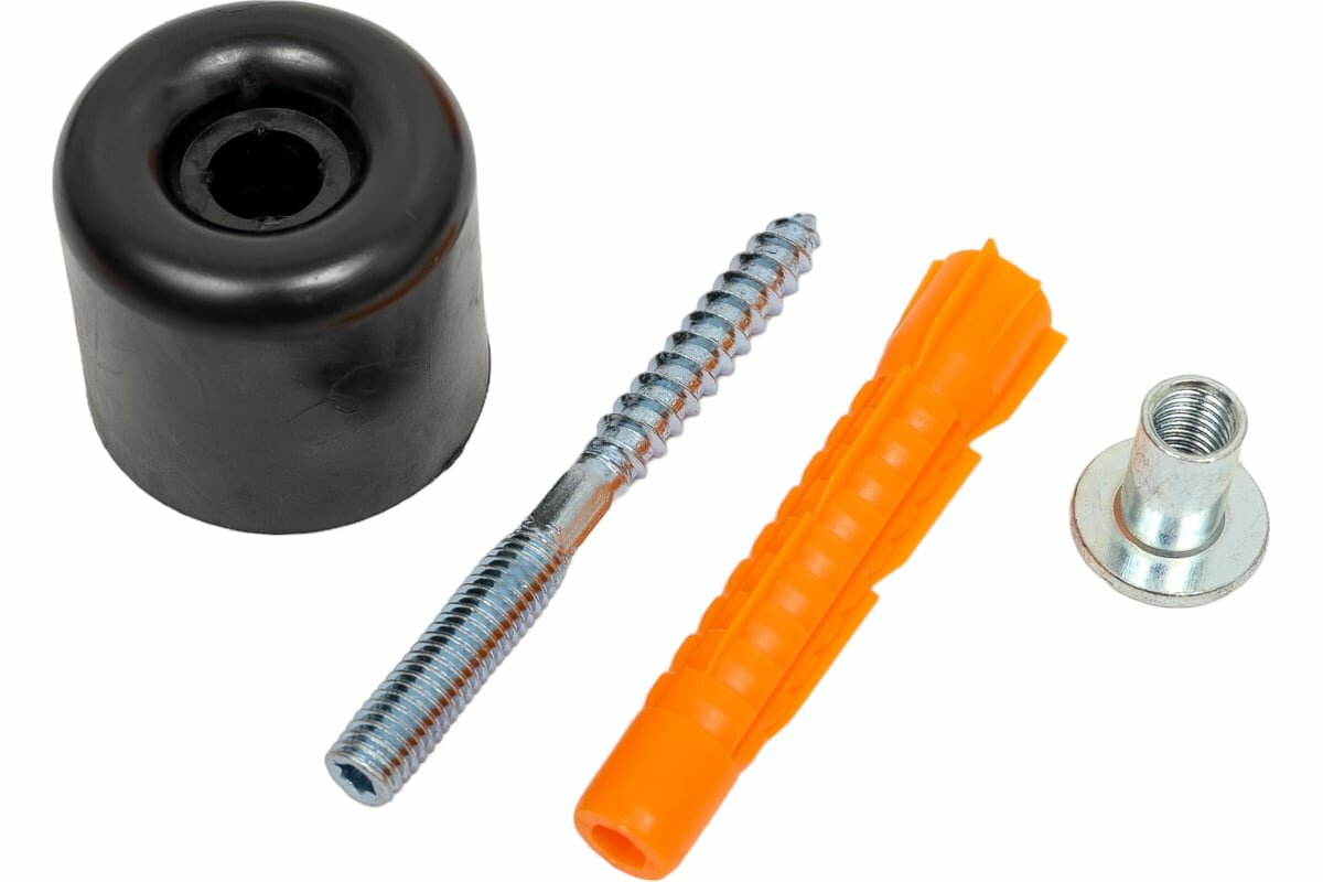 Демпферный ограничитель Левша 40x40 с крепежом черный У4-9581 для монтажа и установки