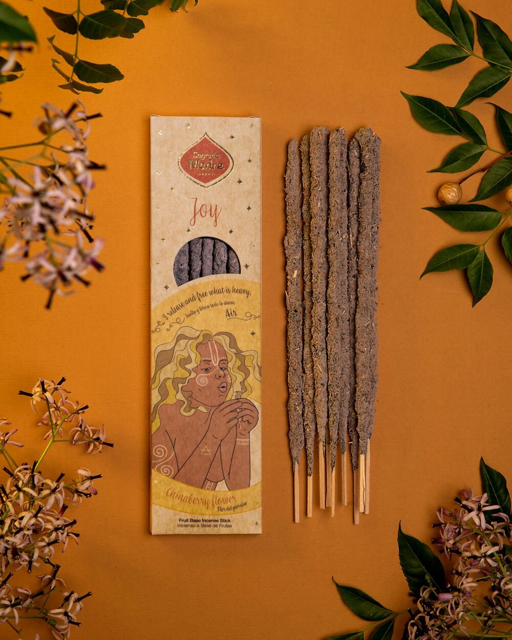 5 Elements Line Incense stick JOY Chinaberry Flower, Sagrada Madre (Благовония серии 5 Элементов воздух - счастье, Саграда Мадре), уп. 6 палочек