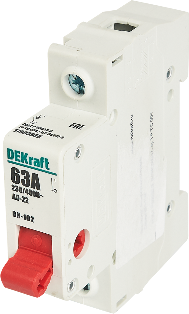 Выключатель-разъединитель Dekraft ВН-102 63 А 1P 63 А 17003DEK