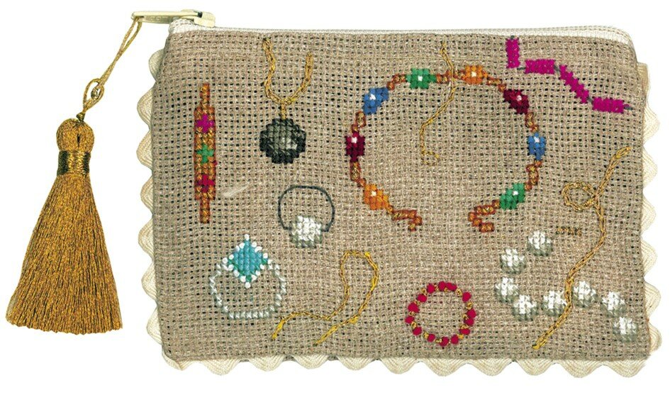 Набор для вышивания Le Bonheur des Dames #5079 Косметичка "Bijoux" (Бижутерия), Счетный крест, 12 х 8 см