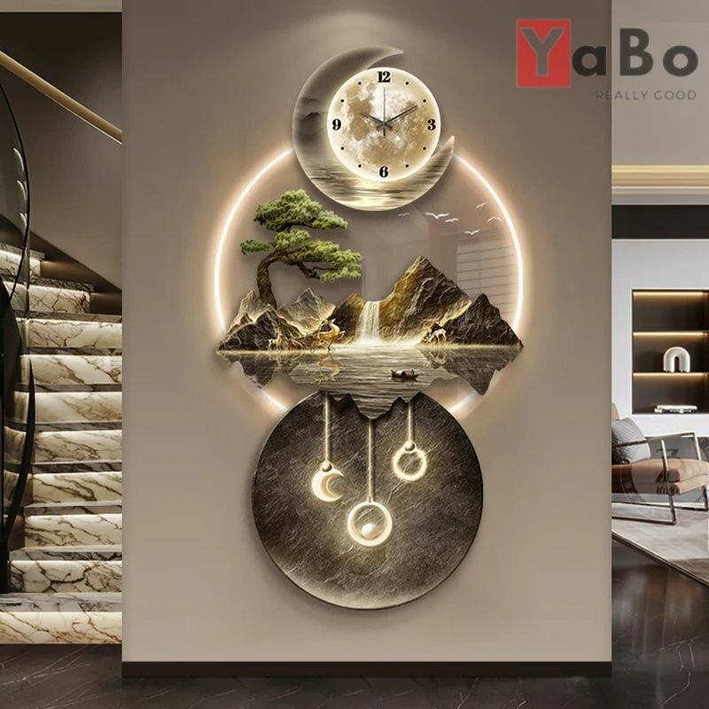 Декоративная картина с часами для прихожей