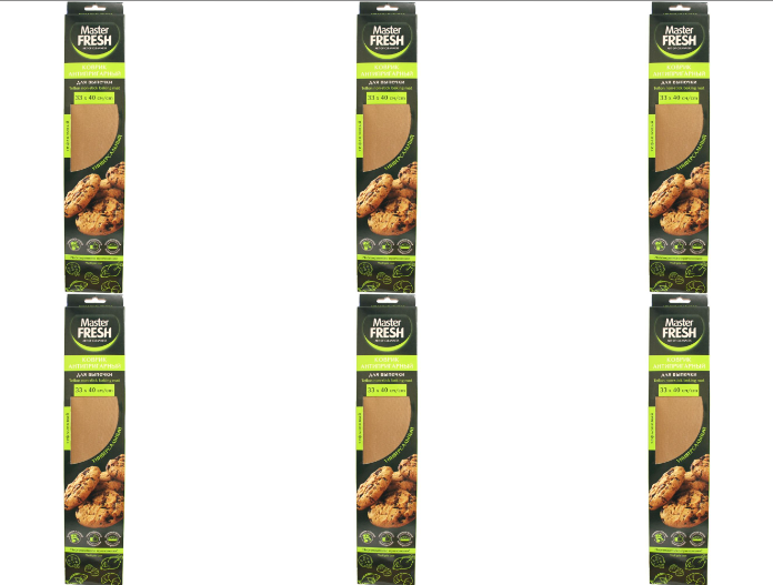 Master Fresh Эко антипригарный многоразовый коврик для выпечки, тефлон, 33*40см, 1шт, 90 мкм, 6 шт