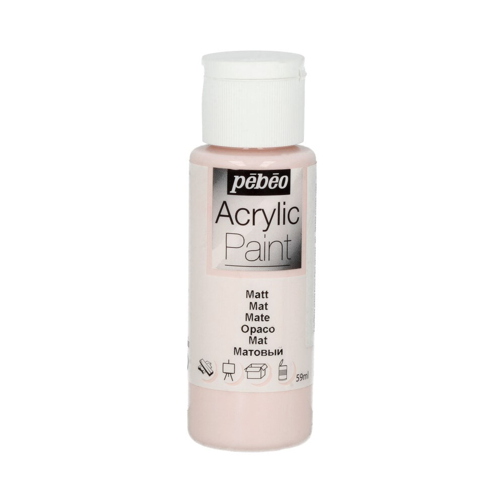 Краска акриловая Acrylic Paint декоративная матовая 59 мл, цв. розовая пудра