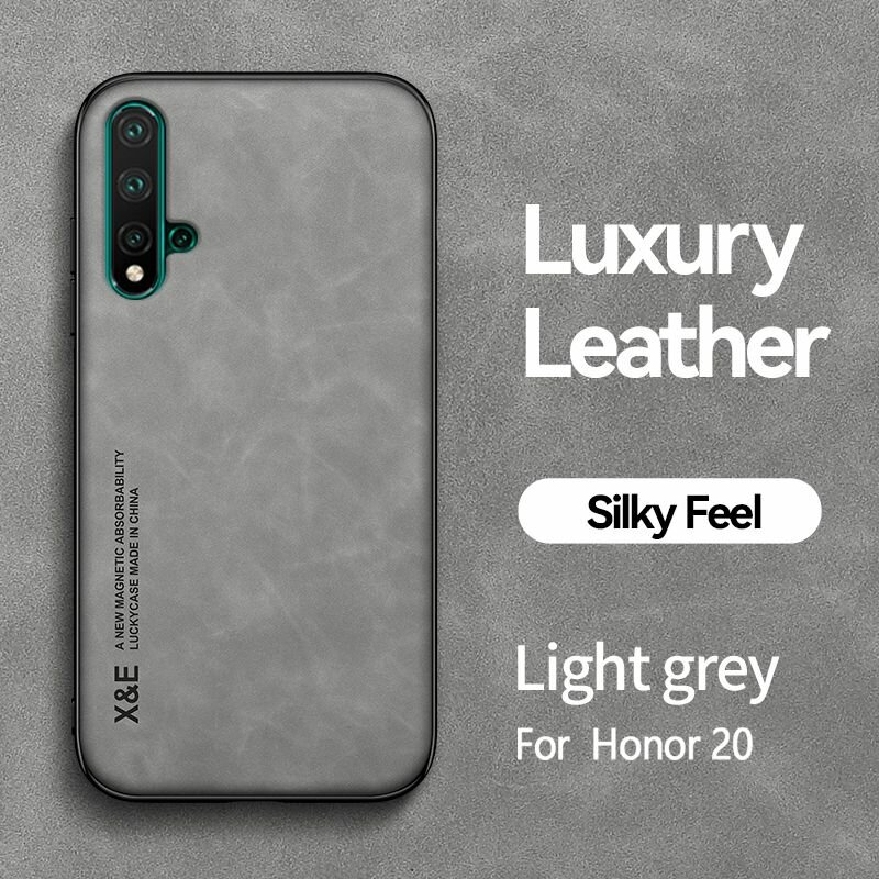 FASNYA Кожаный чехол на Honor 20/20S (Хонор 20/20S) с защитой камеры противоударный, ля магнитного авто-держателя