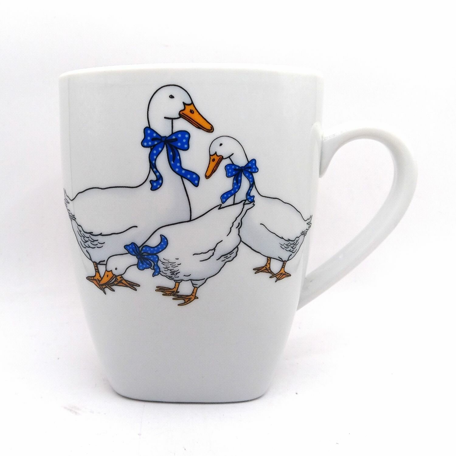 Набор фарфоровых кружек для чая 210 мл. Дулево ф. Глория "Гуси", 4 шт