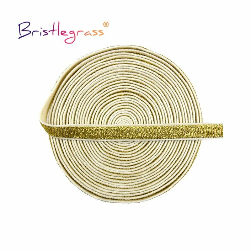 Б Bristlegrass металлические эластичные ленты из спандекса 3/8", 10 мм Gold, 2 Yards