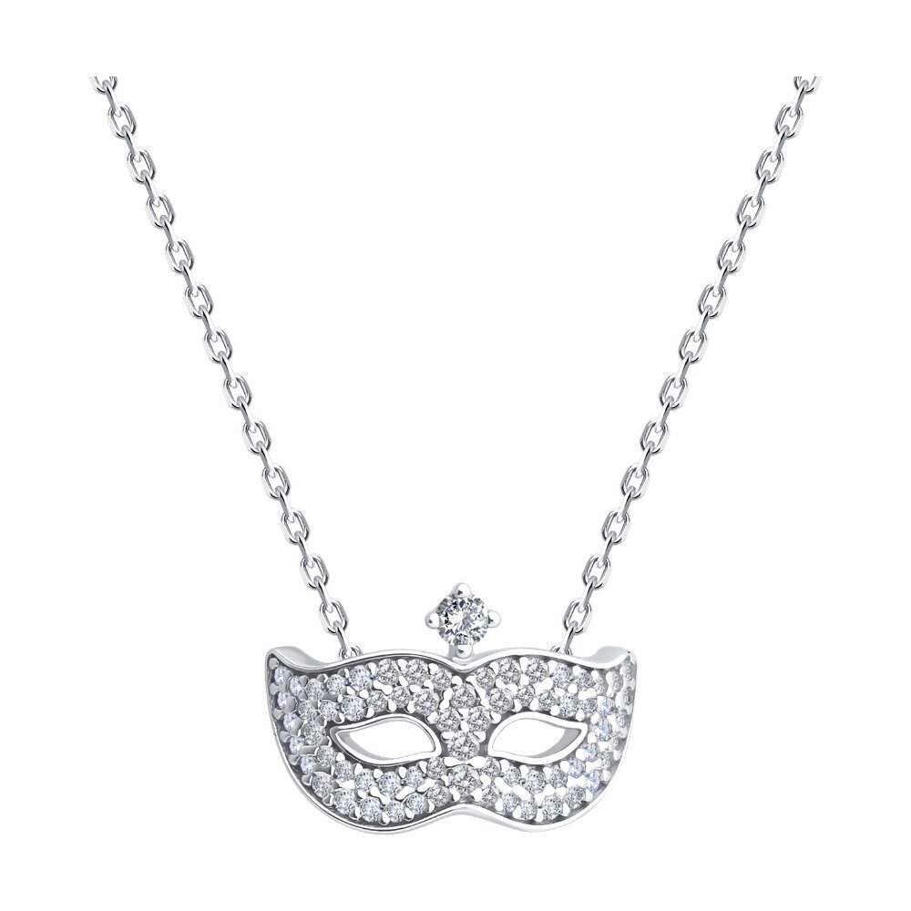 Колье, серебро, 925 проба, родирование, фианит