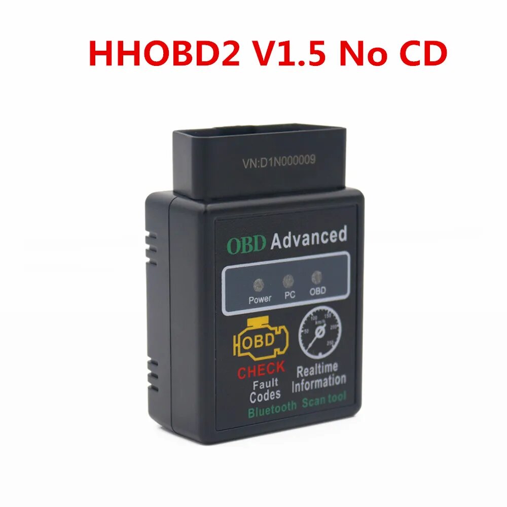 Лидер продаж! ELM327 HHOBD2 диагностический сканер V1.5/V2.1 ELM327 работает с HHOBD2 V1.5 No CD