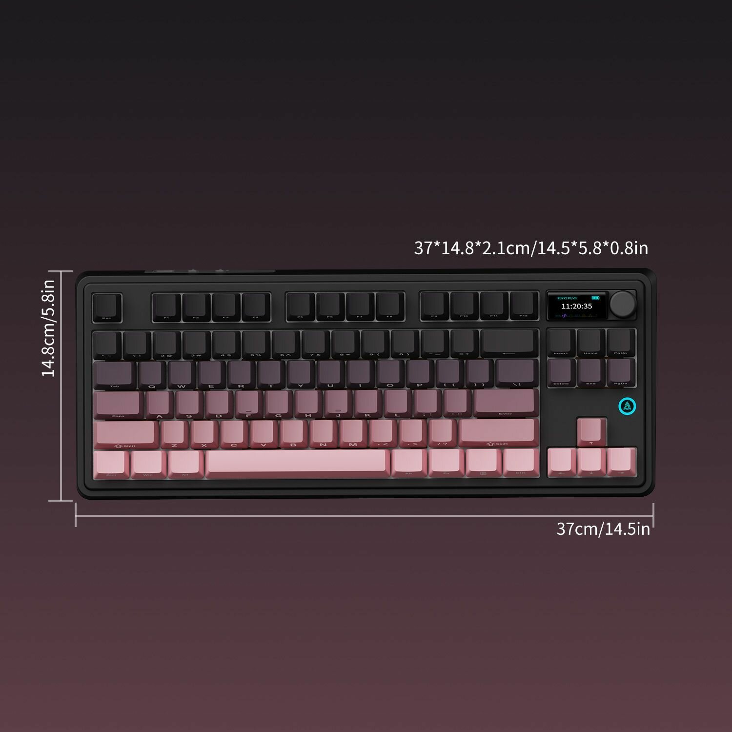 Игровая механическая клавиатура AK870 PLUS с 87 клавишами и экраном