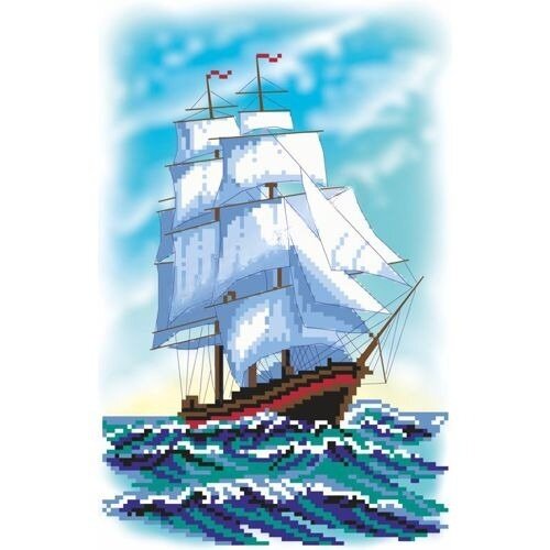 Набор для вышивания Искусница "Бригантина", рисунок на канве, мулине, 20х30 см