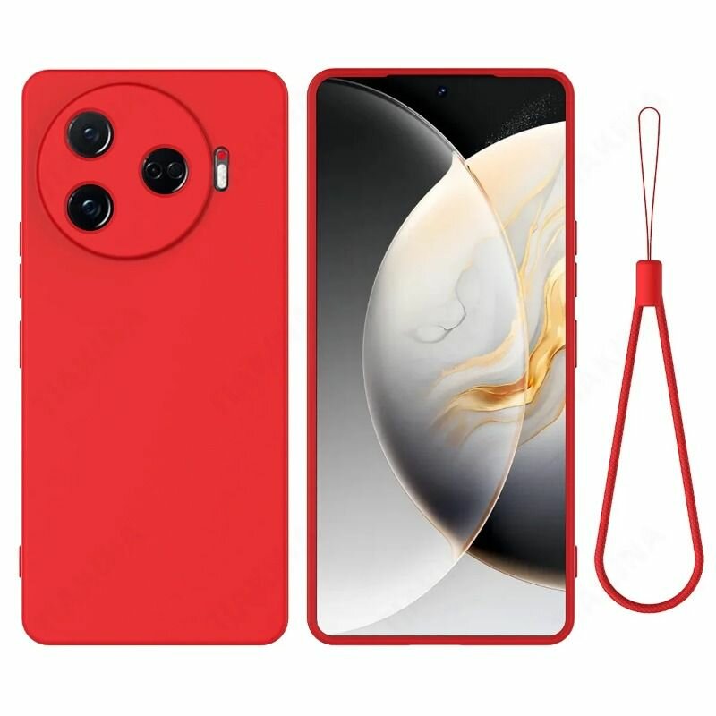 Противоударная крышка для Tecno Camon 30 Pro 5G чехол с ремешком для Tecno Camon 30 Pro 5G мягкий жидкий силиконовый чехол защитная основа