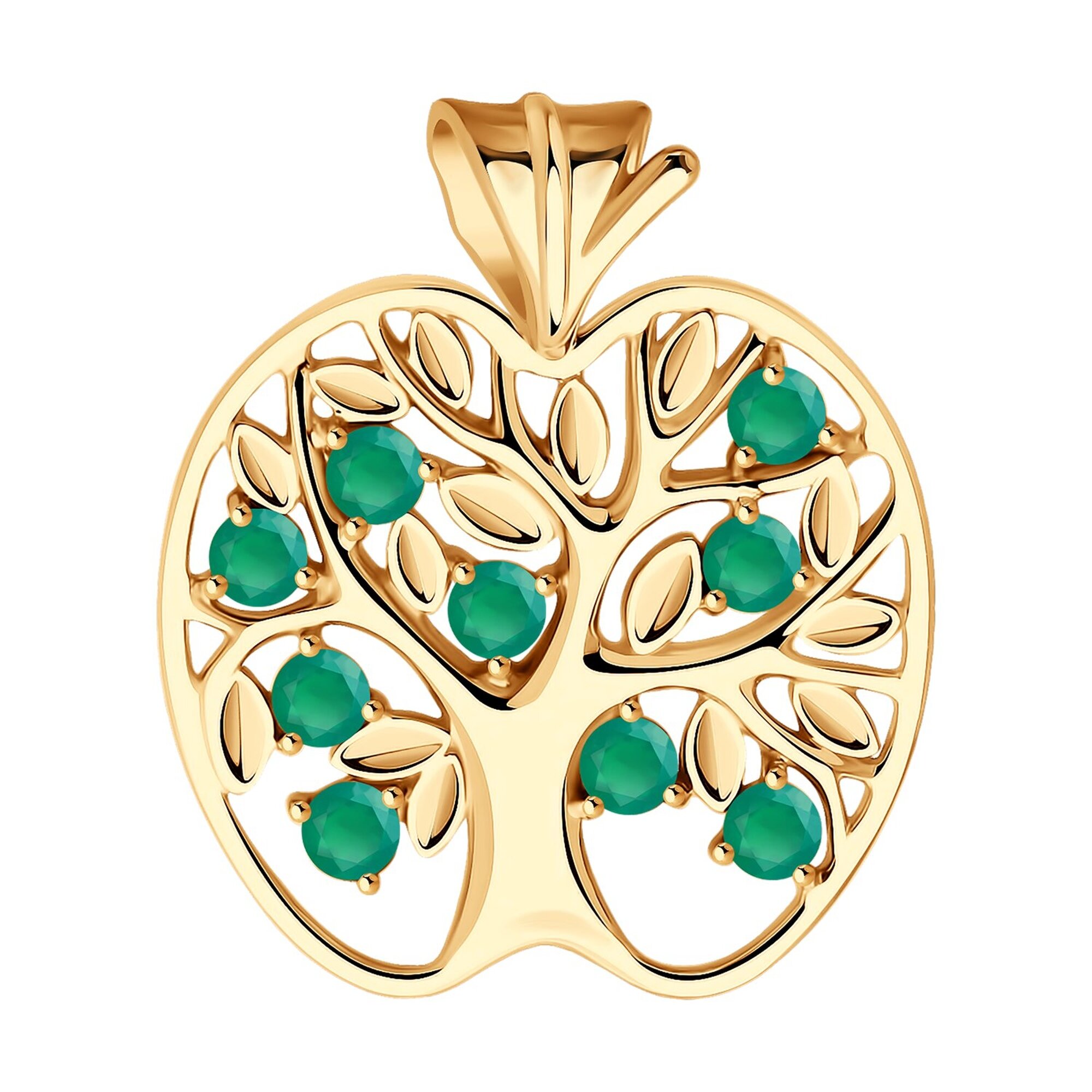 Подвеска, красное золото, 585 проба, агат