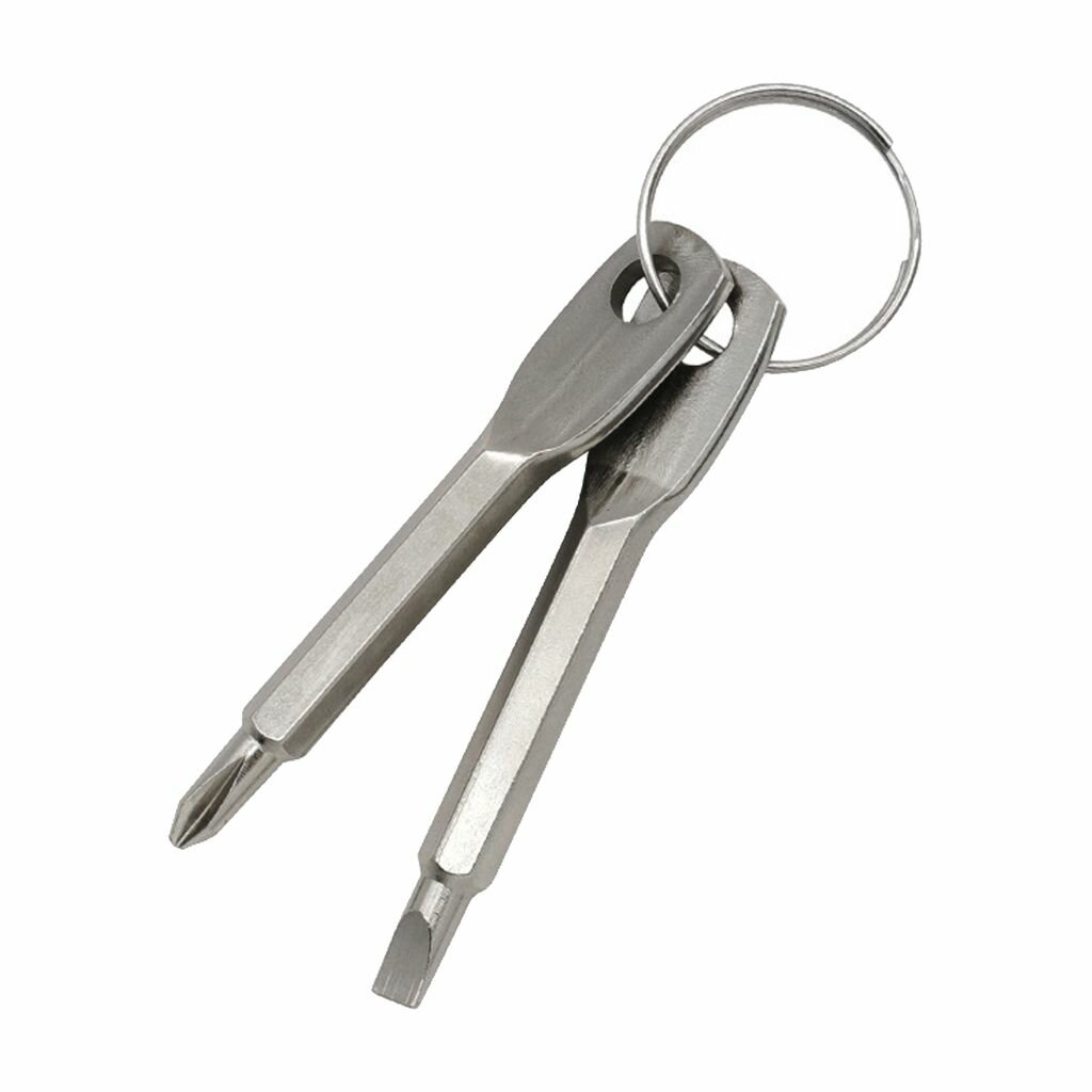 Отвертка для брелка с головкой отвертки-серебристого цвета