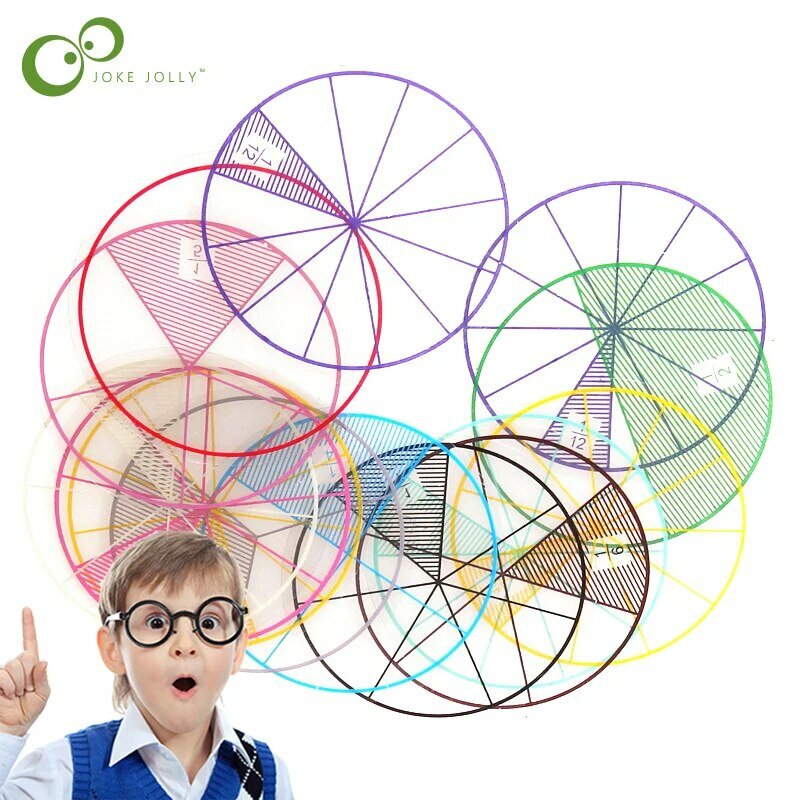 12 шт./набор пластиковых пронумерованных дробных кругов, математические фишки, математические числовые игрушки, математические игрушки для детей, рождественский новогодний подарок GYH