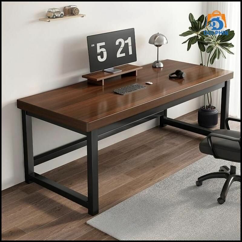 Компьютерный стол, панель из экологичного массива дерева 30 мм, ножки 40 мм, 100*60*74,5 см, цвет черный орех