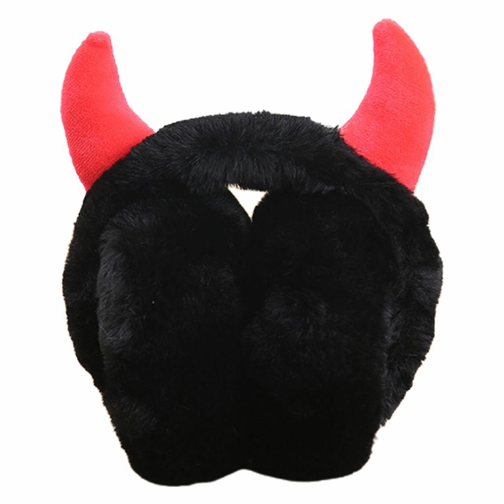 Мягкие плюшевые наушники, разноцветные грелки для ушей, зимние наушники с рогами женщин и девочек, регулируемые складные рождественские