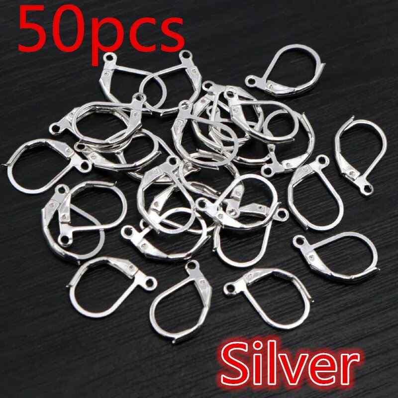 Зажимы для сережек Wadsfred Cabos золотые и серебряные N5-31 50pcs