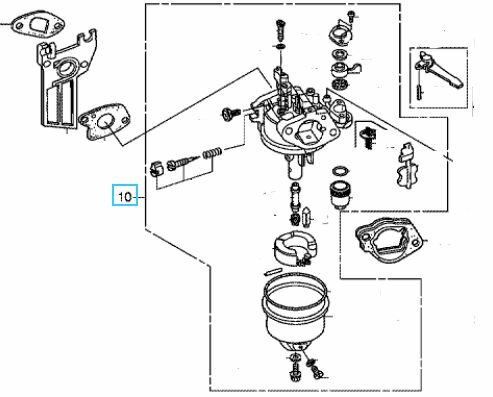 Карбюратор в сборе (BE65Q A) для двигателя Honda GX160 серии T1/RT1/UT1; Артикул Honda: 16100Z0T911 (Оригинал)