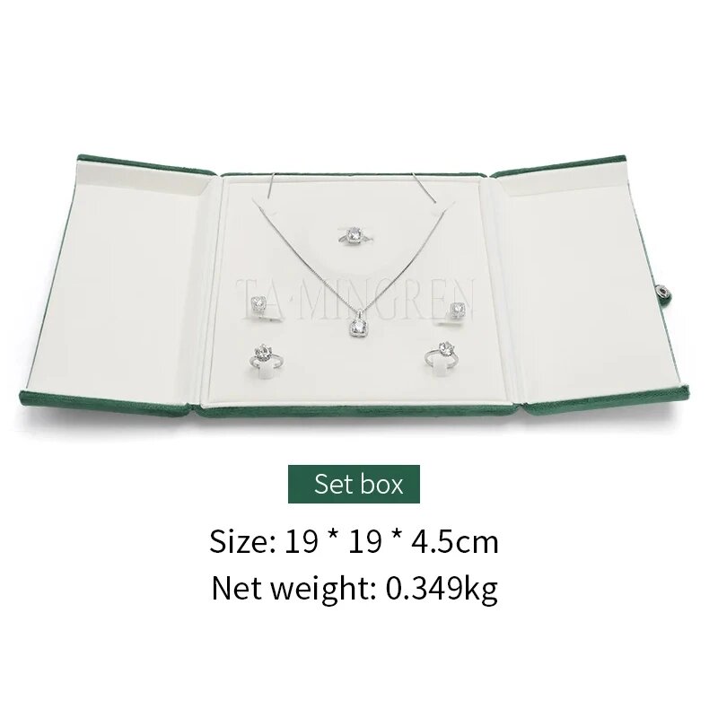 Бархатная шкатулка для украшений Изумрудный, red, set box