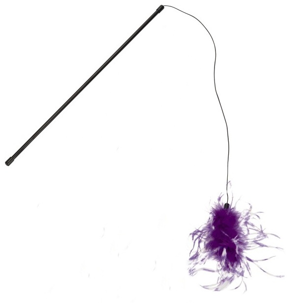 Дразнилка Beeztees Удочка со старусинымис перьями в ассортименте для кошек (70 см)