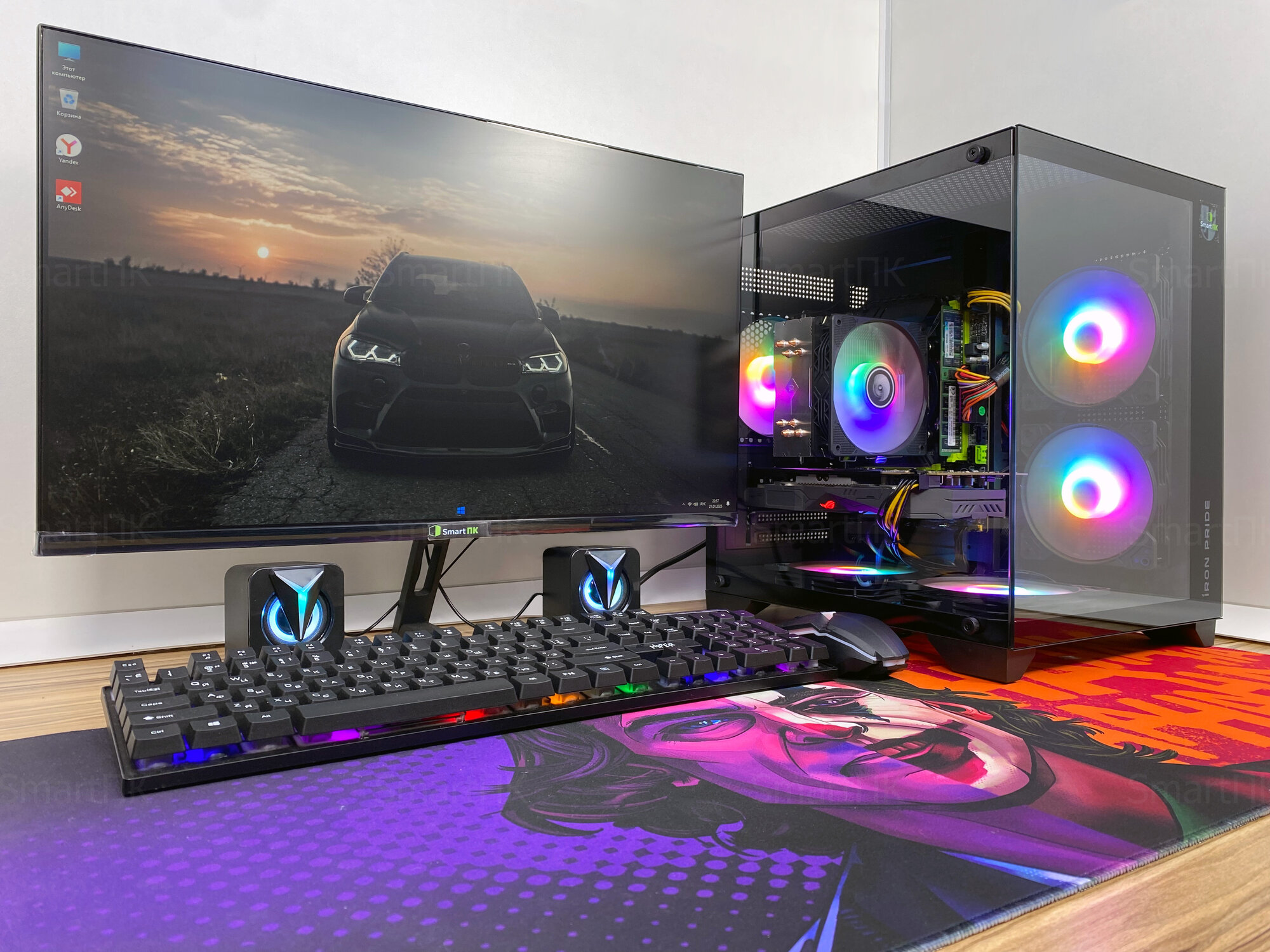 Игровой компьютер "Молот Воина" intel 10 ядер/ Xeon-e2670v2/RAM-32/SSD-480g/RX-580-8g/Монитор 24|Windows 11