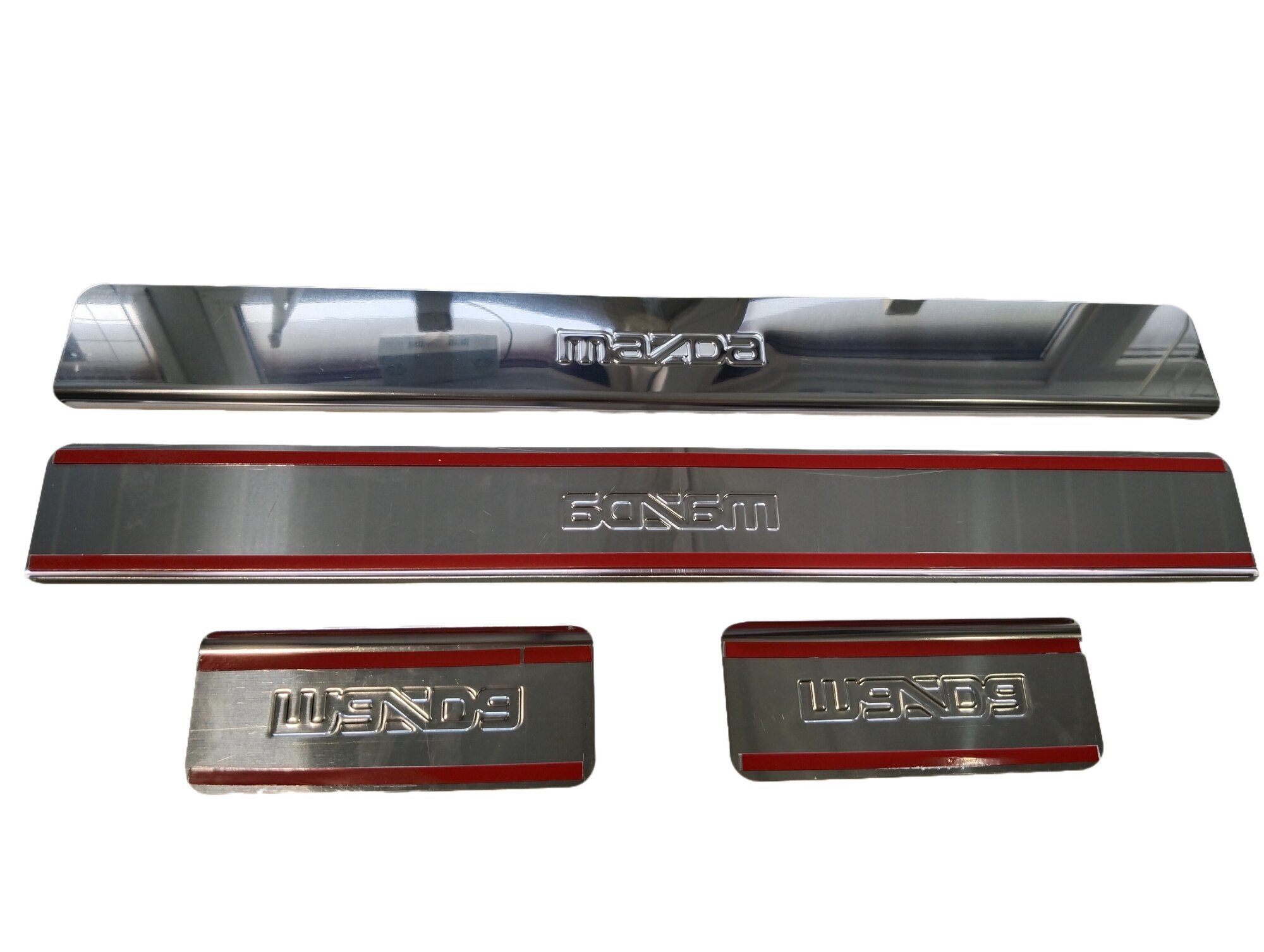 Накладки на пороги MAZDA 3/Мазда 3 (2013-2019) нержавеющая сталь