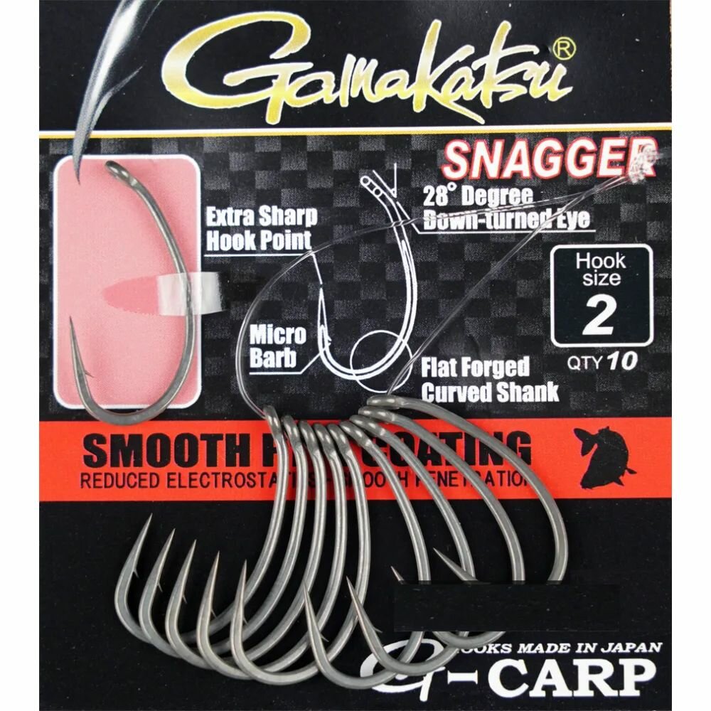 Крючок одинарный Gamakatsu G-Carp Snagger N2