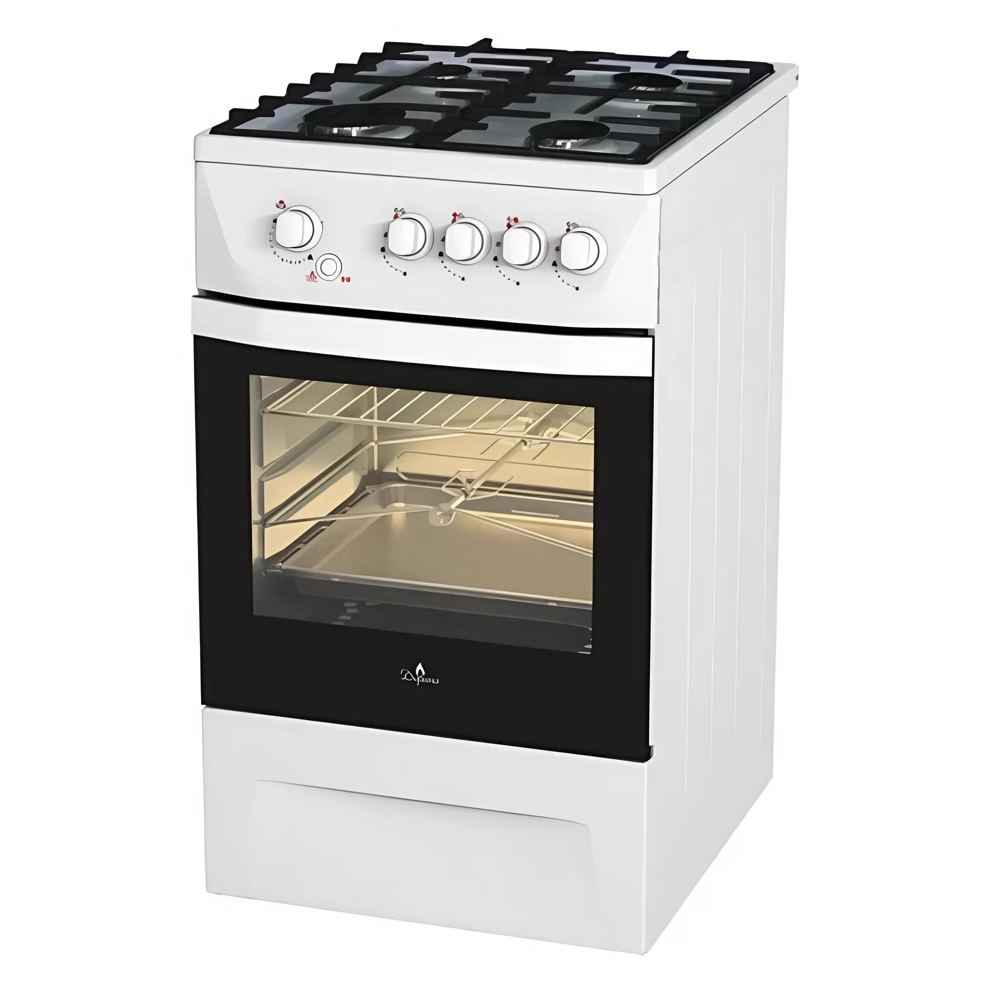 Плита Darina 1D1 KM 241 311 W, газоэлектрическая, белый цвет, 4 конфорки