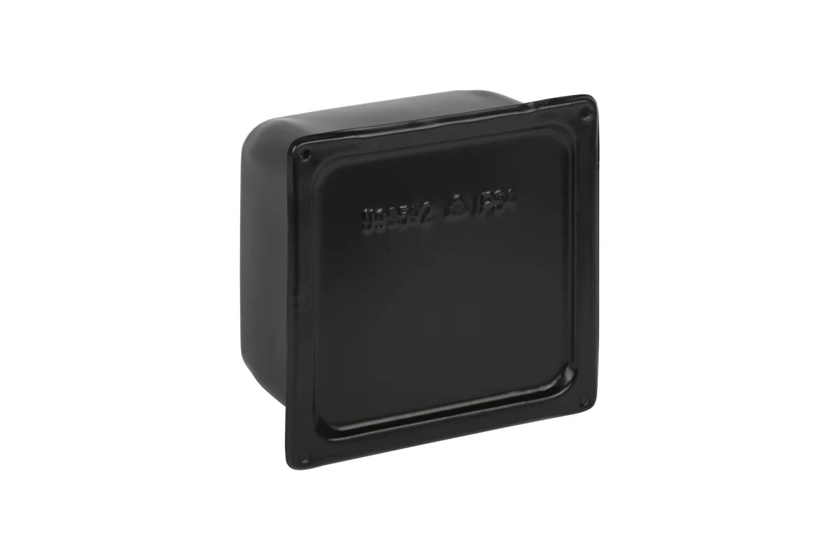 Коробка протяжная ЭРА Y995 металлическая 150 × 150 × 100 мм черный IP54 для скрытого монтажа и ответвлений проводов до 1000 В
