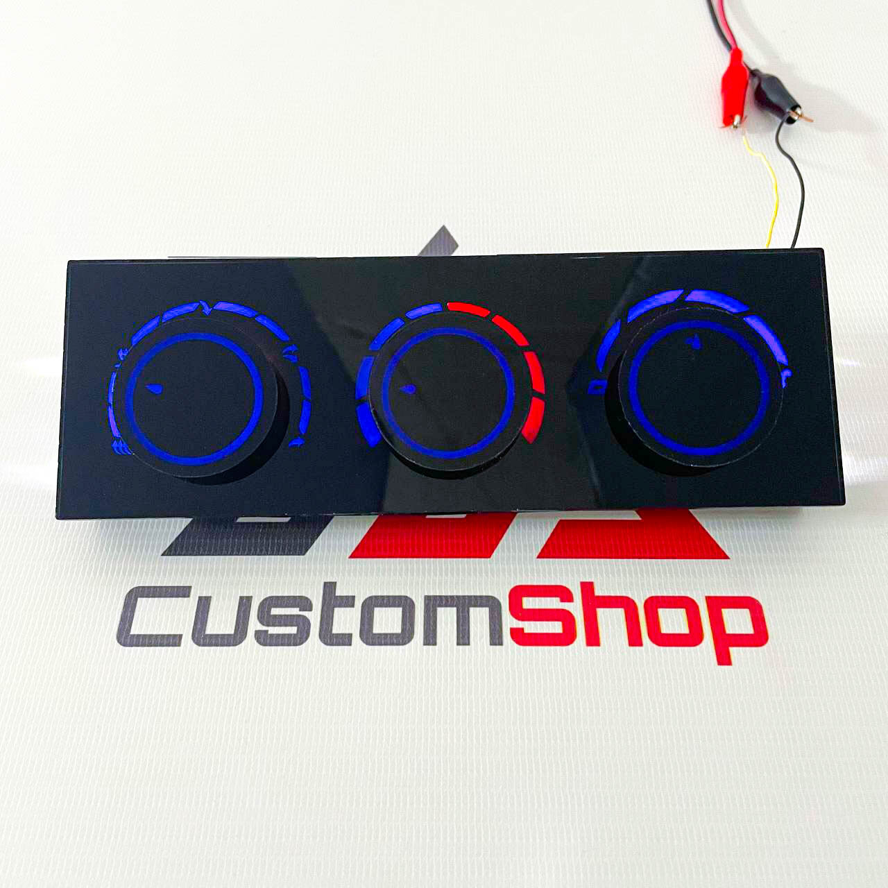 Ручки управления отопителем с кружками Приора / ВАЗ 2170 с синей LED подсветкой