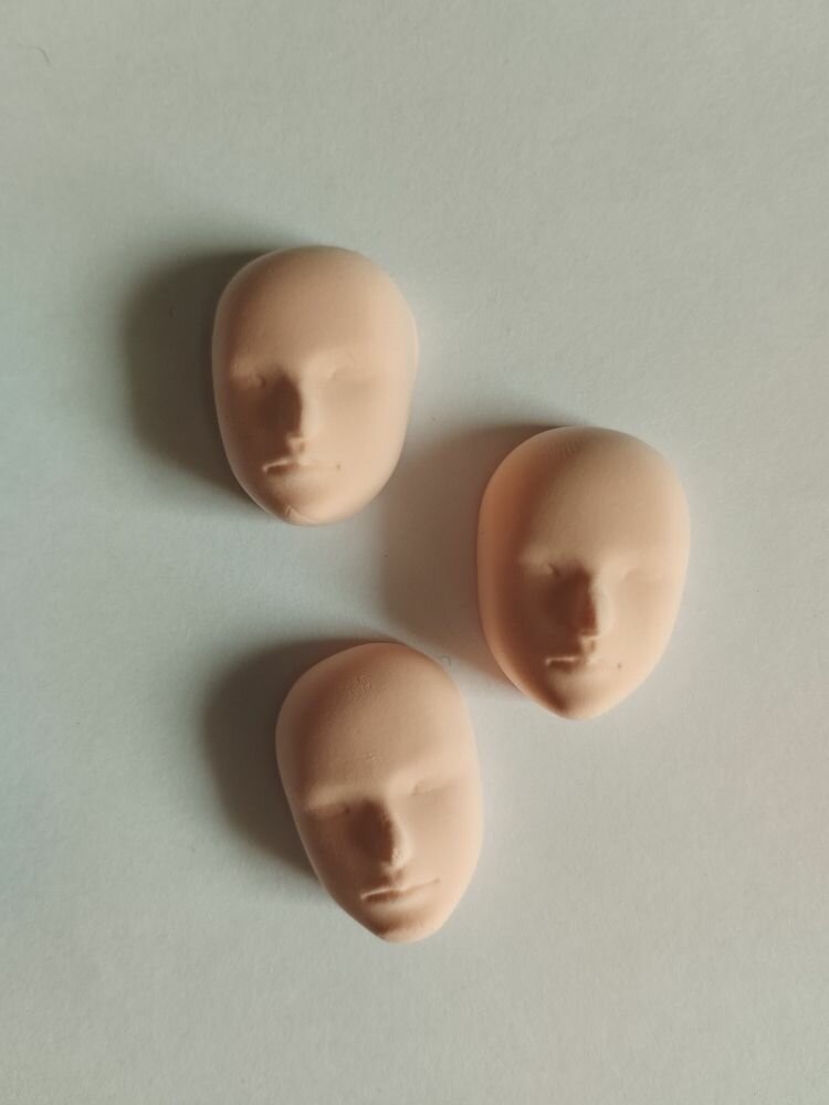 Набор лиц - 3 шт, для ватной игрушки, куклы, снегурочки