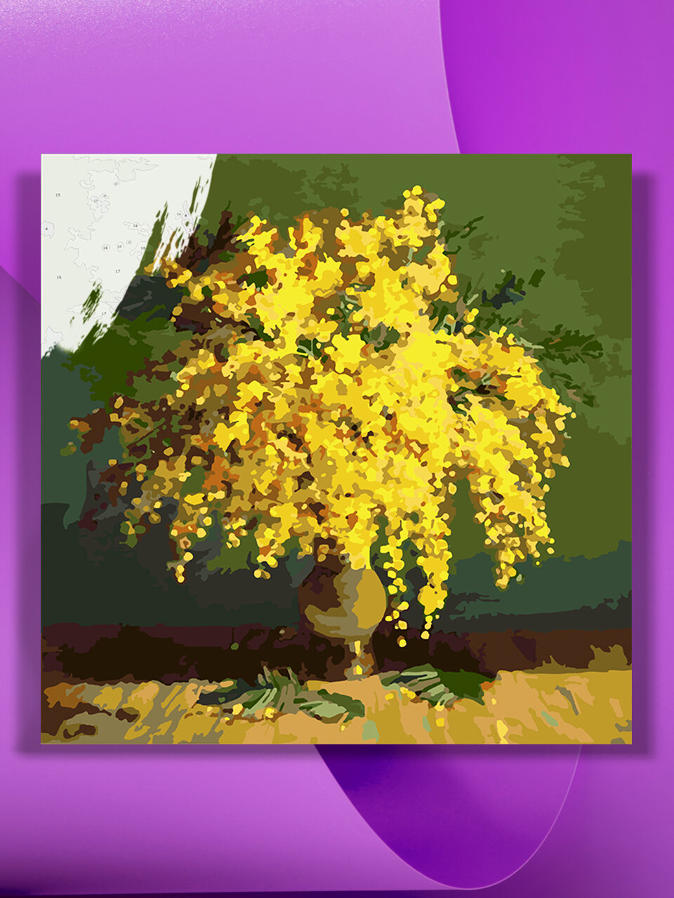 Картина по номерам на холсте Мимоза маслом, 40 х 40 см