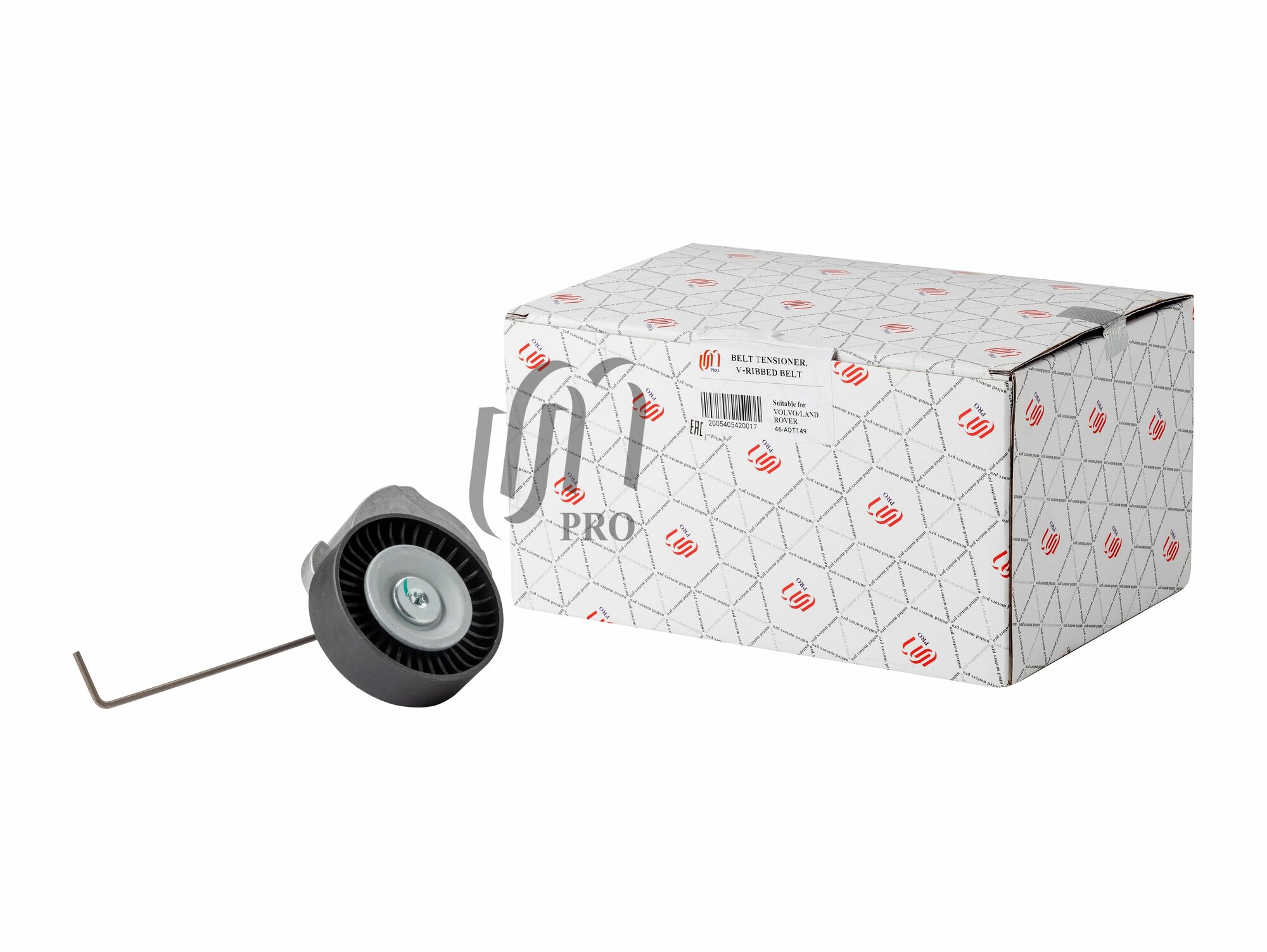 Натяжитель поликлинового ремня (в сборе) Volvo B6324S/Land Rover (30777695/LR004667) 76.5x24 UM