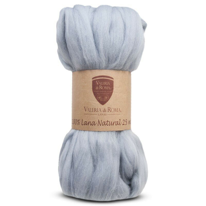 100% Lana Natural 25м Valeria di Roma, цвет 031 св. серый, 2шт*(25м/100г), 100% мериносовая шерсть