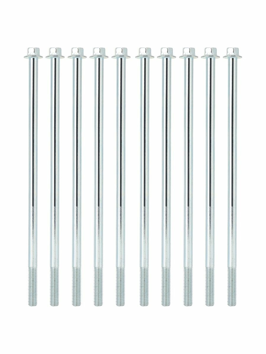 M8x210 Винты кронштейна двигателя с шестигранной головкой, 10 шт, длинные болты для бензина, крепежный аксессуар, шестигранные болты из высококачественной стали для тяжелых условий эксплуатации