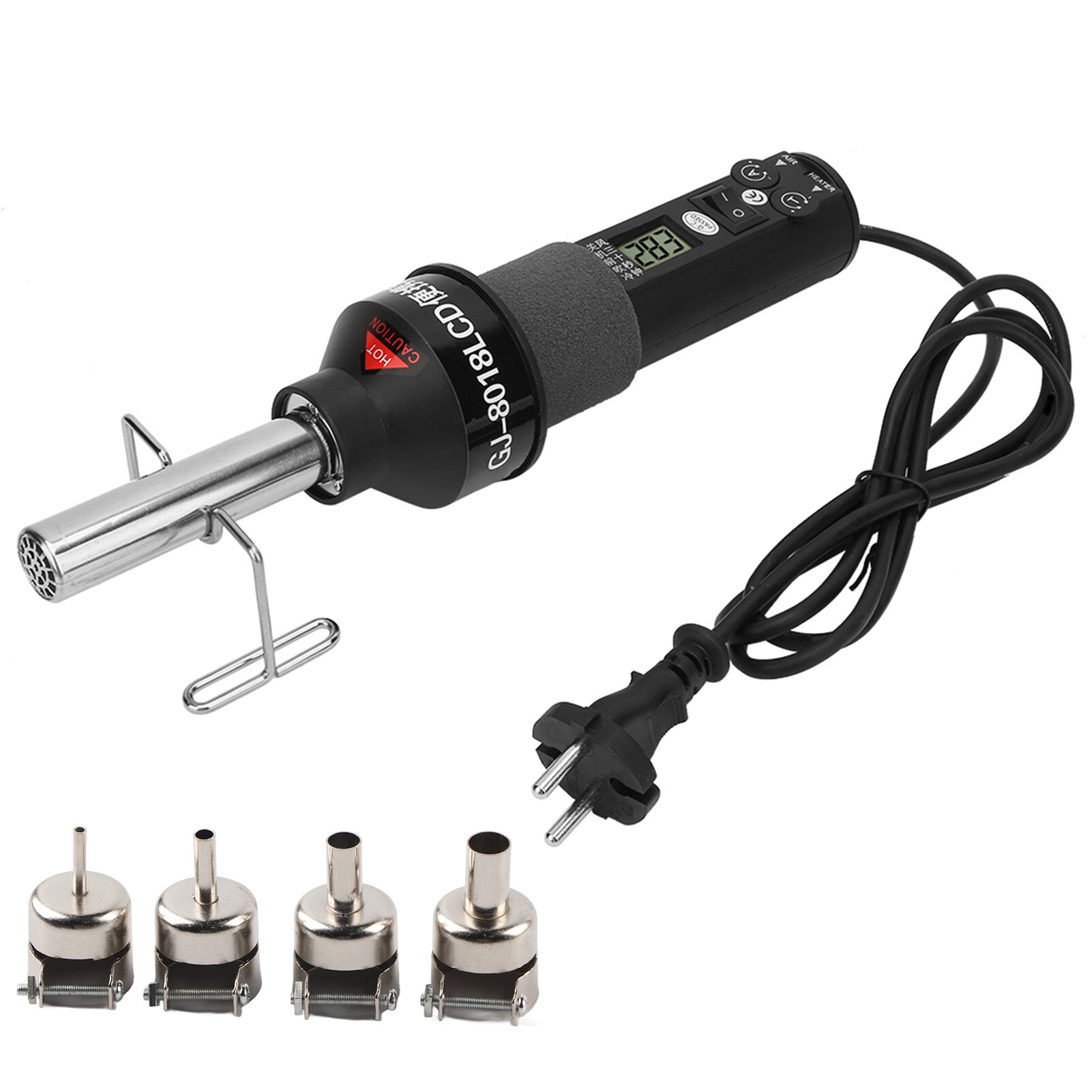 450 Вт ЖК -дисплей регулируемый электронный тепло горячий воздушный пистолет, оспаривающая паяльная станция IC SMD BGA