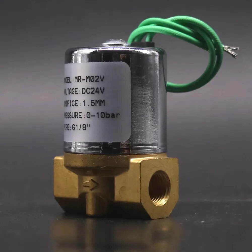 Электромагнитный топливный клапан 12/24В латунный 1/4", DC24V