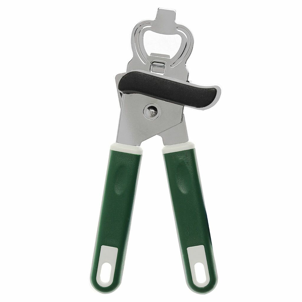 Консервовскрыватель КНР "Бабочка", Грин, нержавеющая сталь, 21,5х5,4х5 см, с открывашкой, пластмассовые ручки