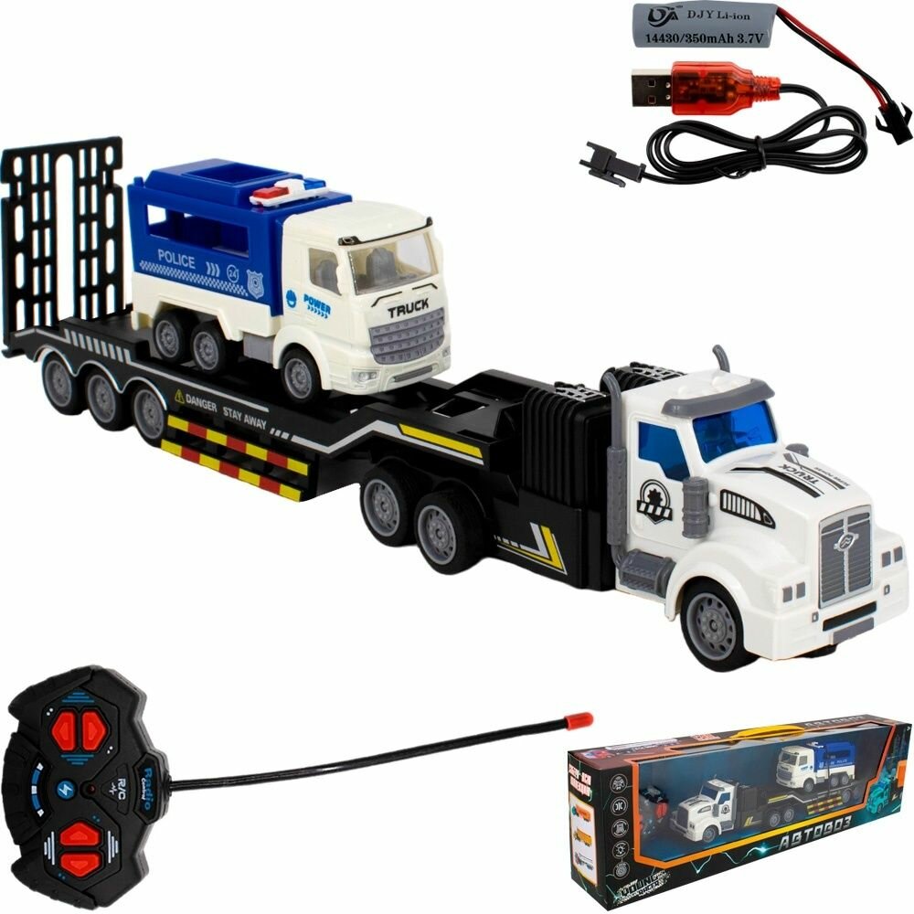 Автовоз радиоуправляемый Young Racer с полицией, пульт, в коробке (FCJ1099127)