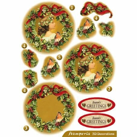 Бумага для папертоля STAMPERIA "3D Decoration", Season s Greetings, с высечкой