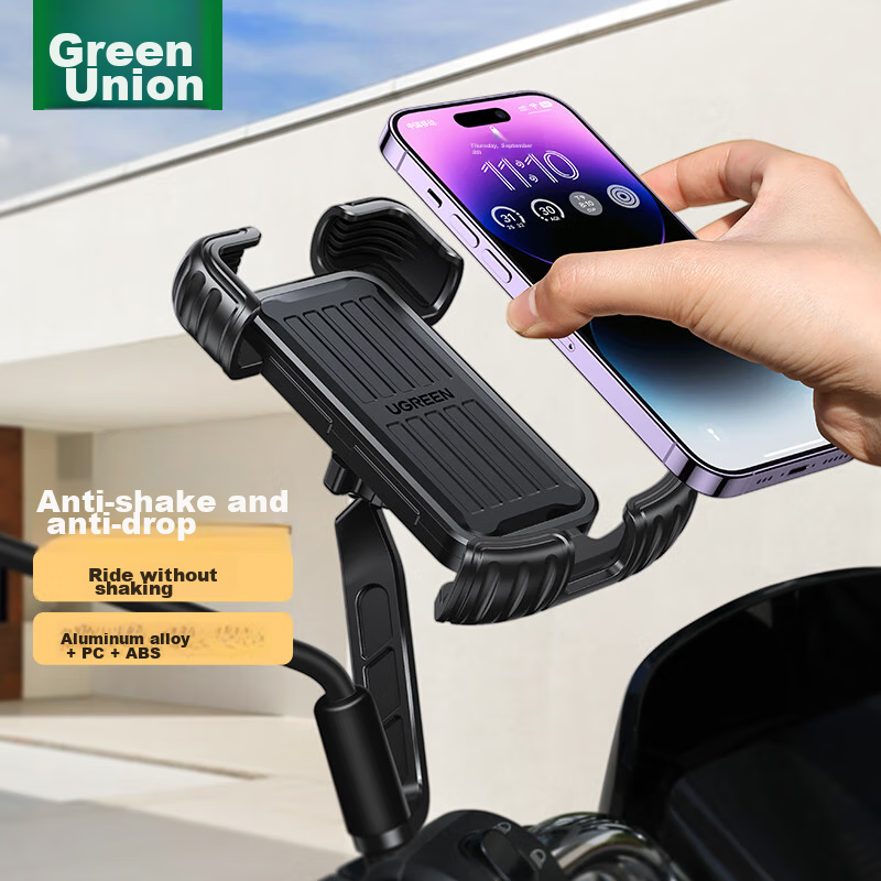 Lulian Electric Vehicle Phone Holder, Battery-Powered Scooter Navigation Motorcycle Rearview Mirror Food Delivery Rider Bicycle Phone Mount