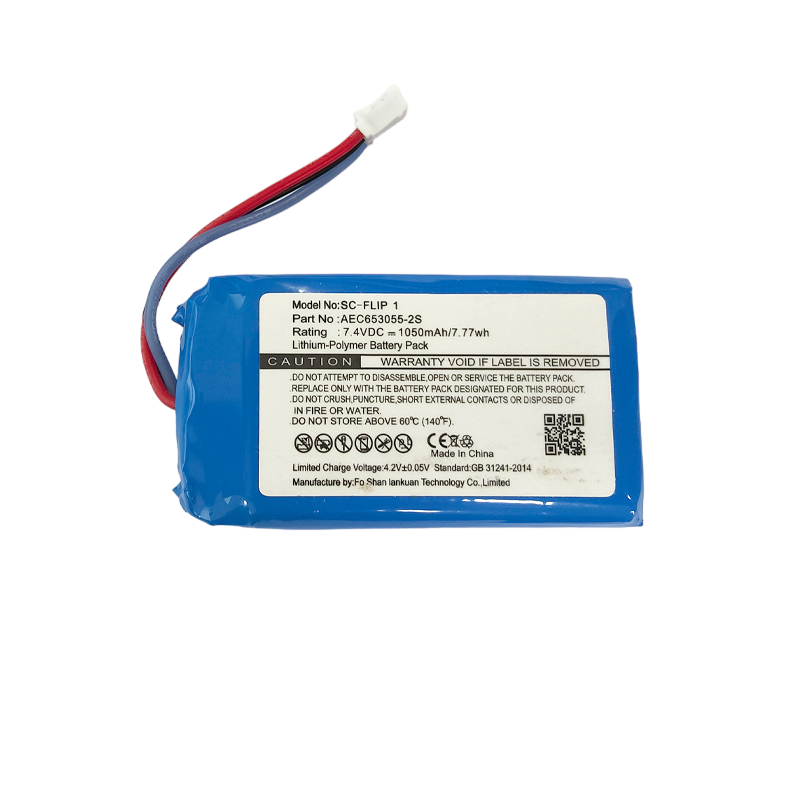 Аккумуляторная батарея MyPads для беспроводной колонки-динамика JBL Flip 1 (AEC653055-2S) для портативной bluetooth акустики на 7.4V 1050mAh