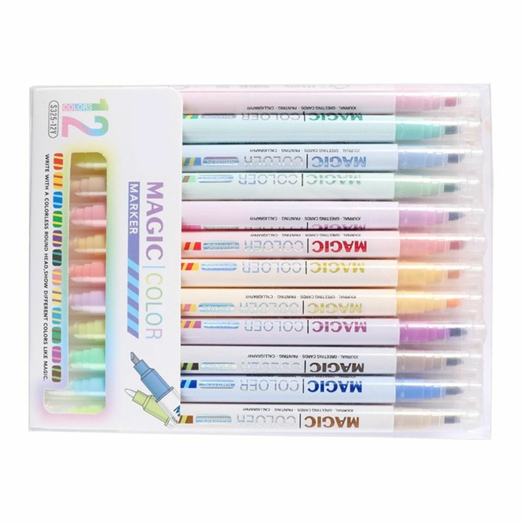 12 шт. Двойные маркеры-хайлайтеры