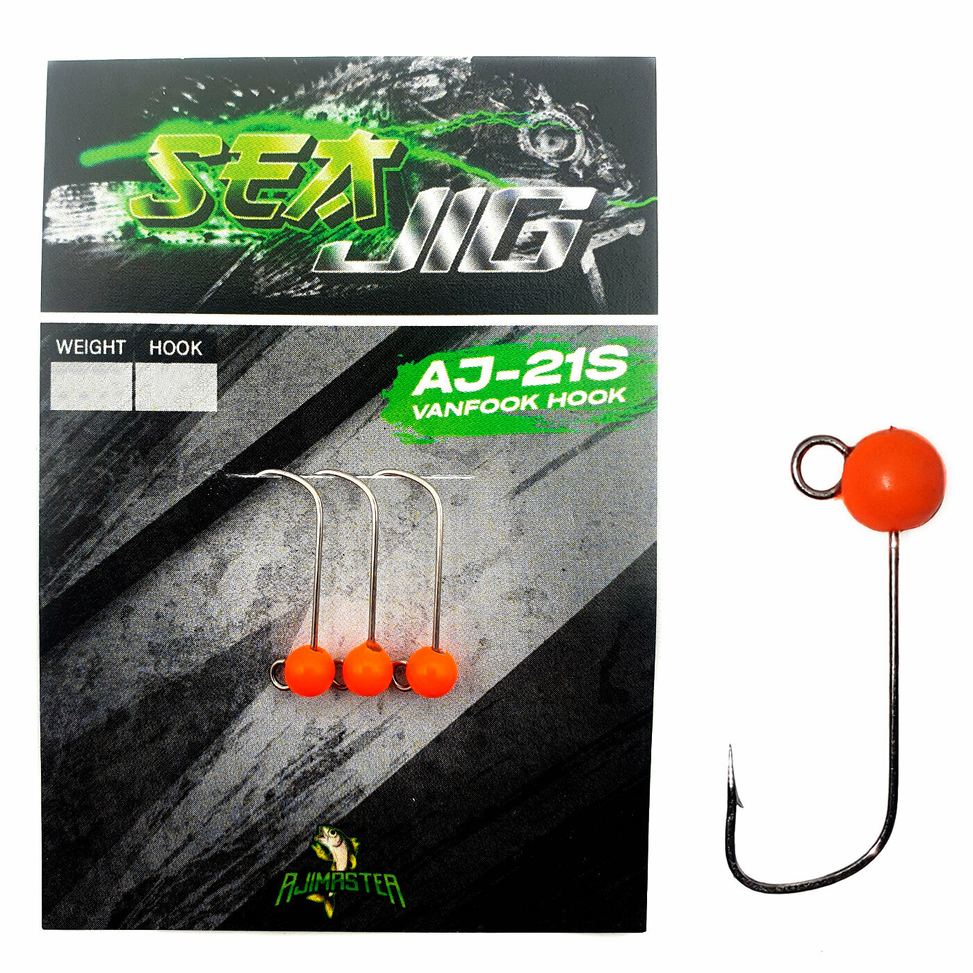 Вольфрамовые джиг-головки для рыбалки AJIMASTER SEA JIG 1.4 г, #8, оранжевый