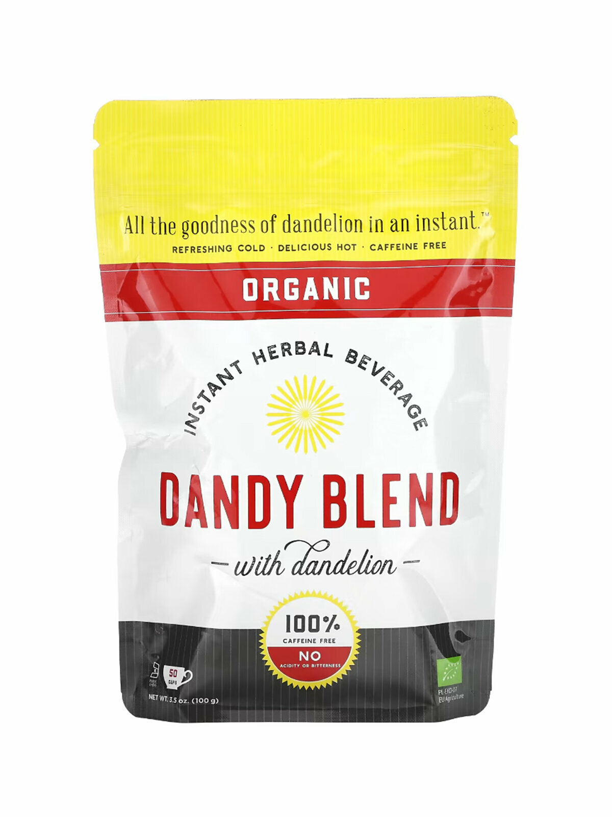 Растворимый травяной напиток Dandy Blend с одуванчиком без кофеина, 100 грамм