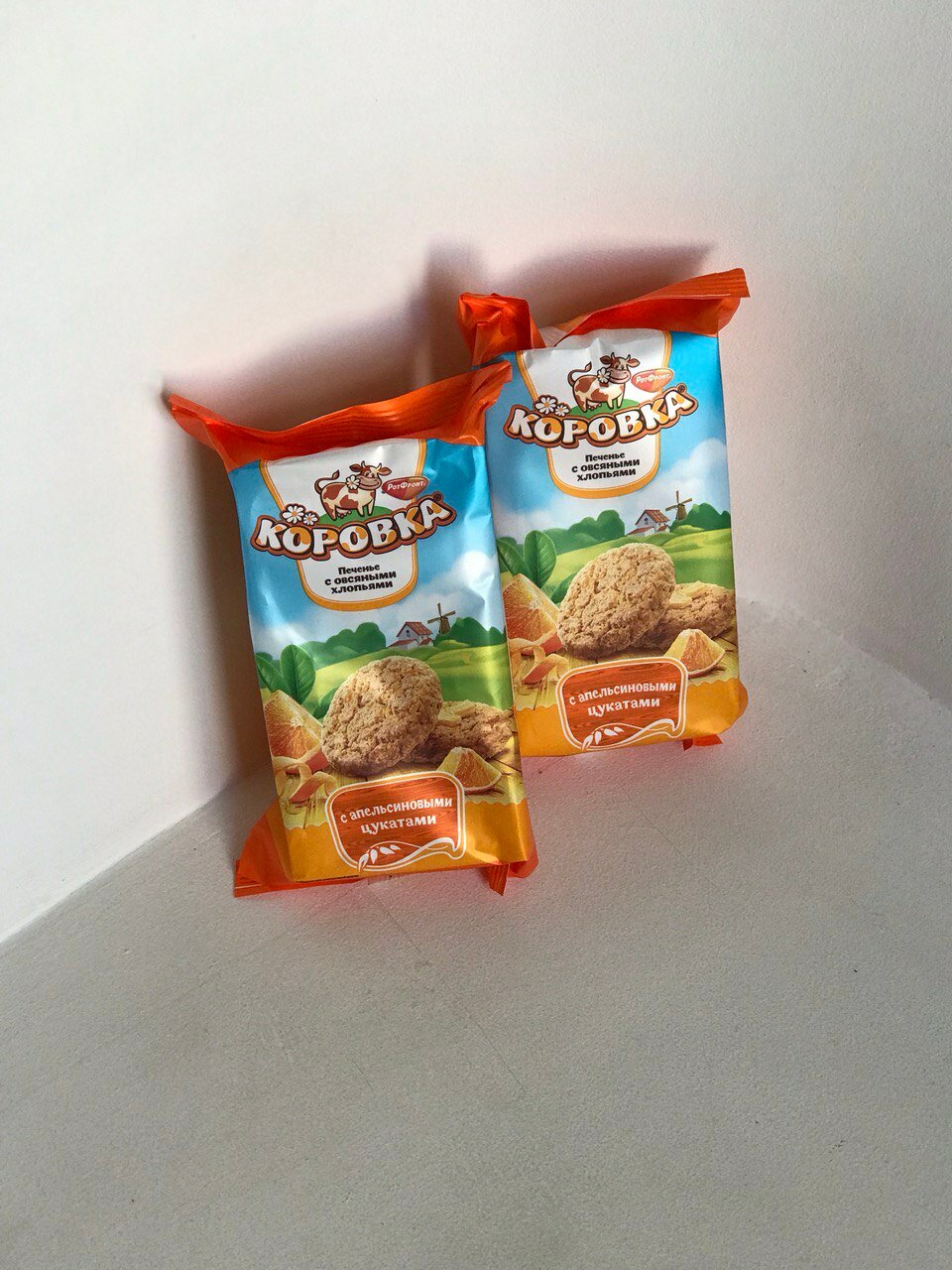 Печенье сдобное Коровка с овсяными хлопьями и апельсиновыми цукатами